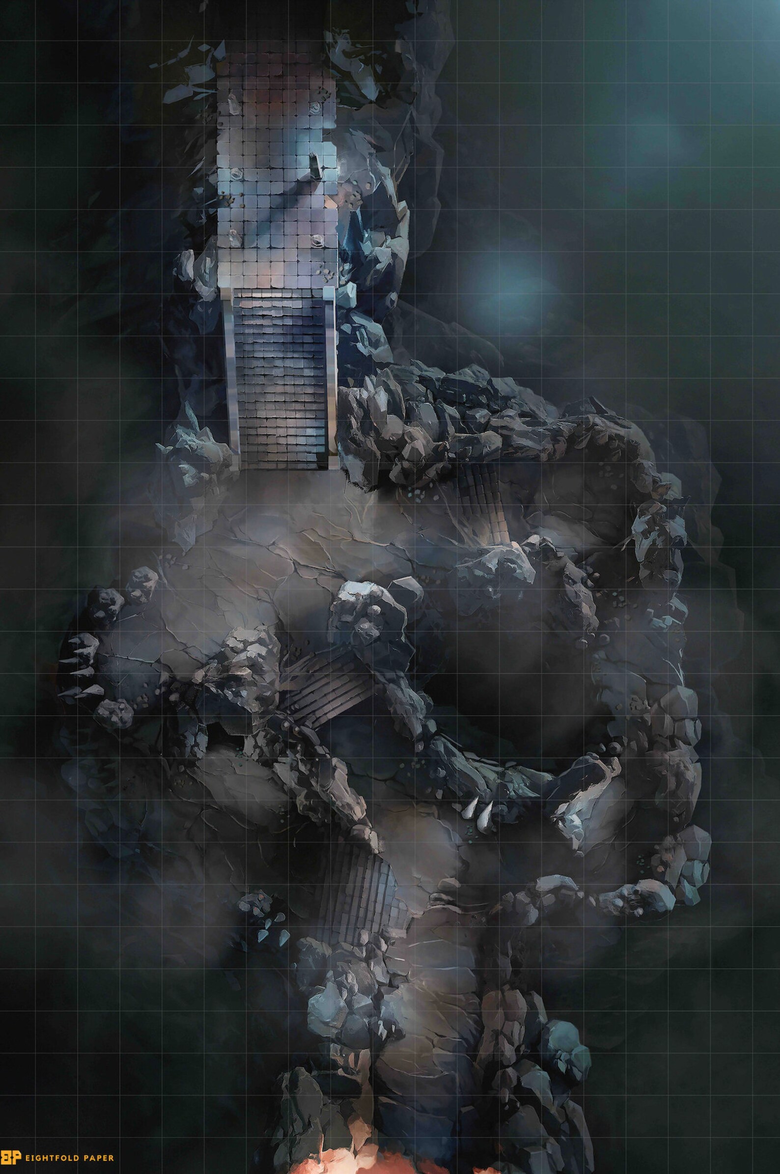 D&D Combat Map Dungeon Staircase Physical Battlemap 24x36 - Etsy