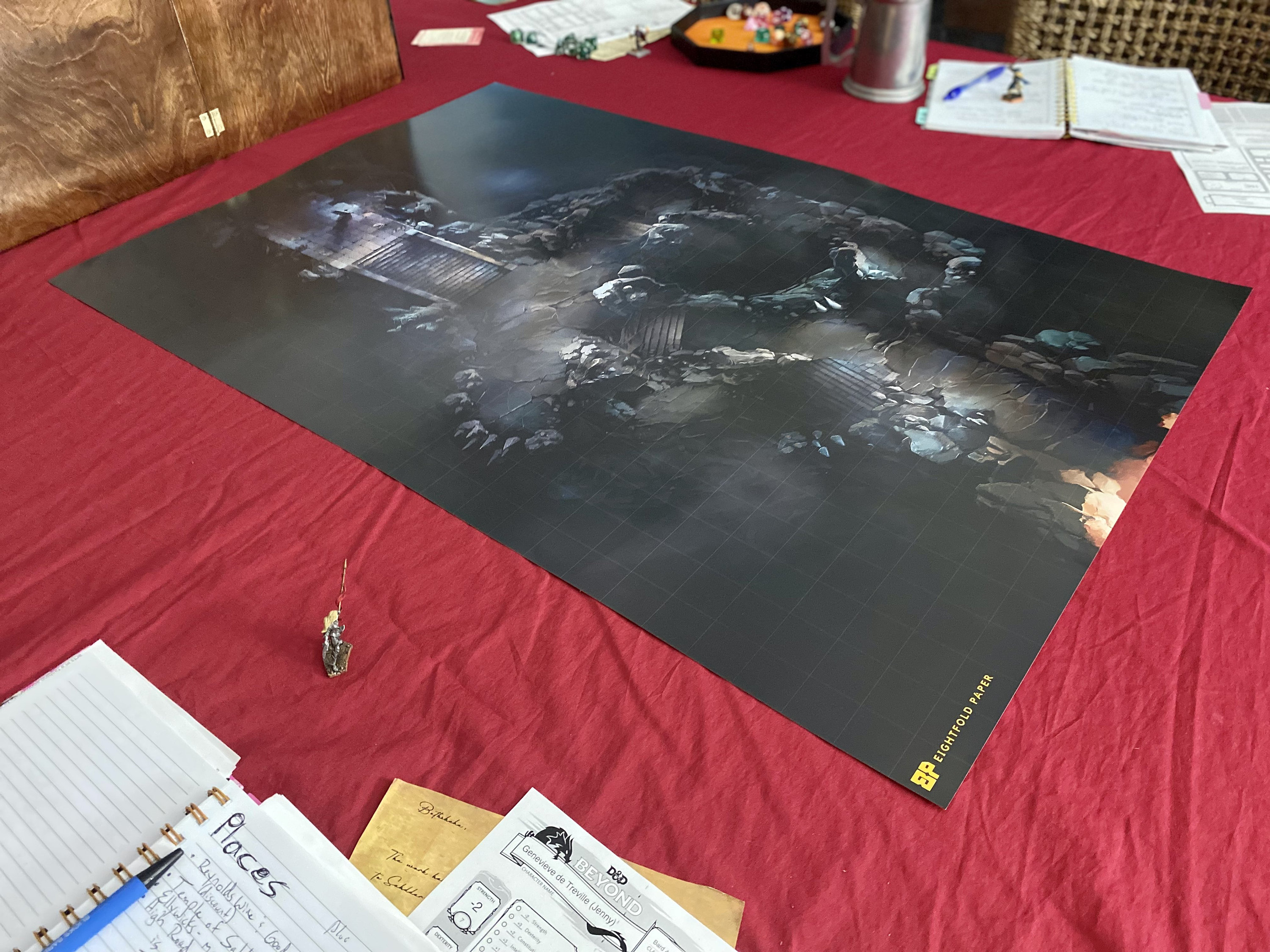 D&D Combat Map Dungeon Staircase Physical Battlemap 24x36 Gridded ...