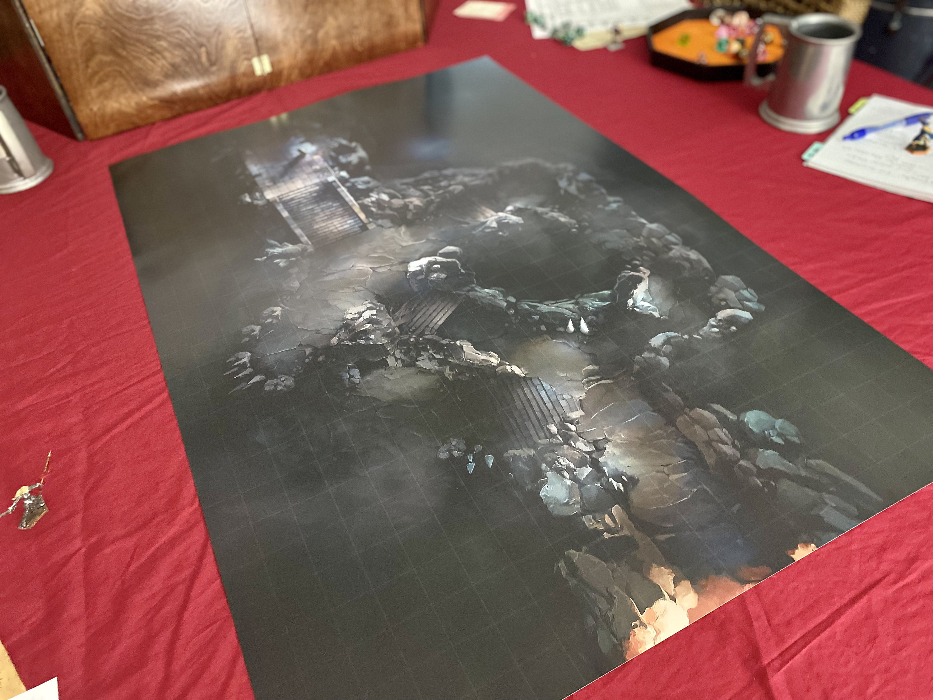 D&D Combat Map Dungeon Staircase Physical Battlemap 24x36 Gridded ...