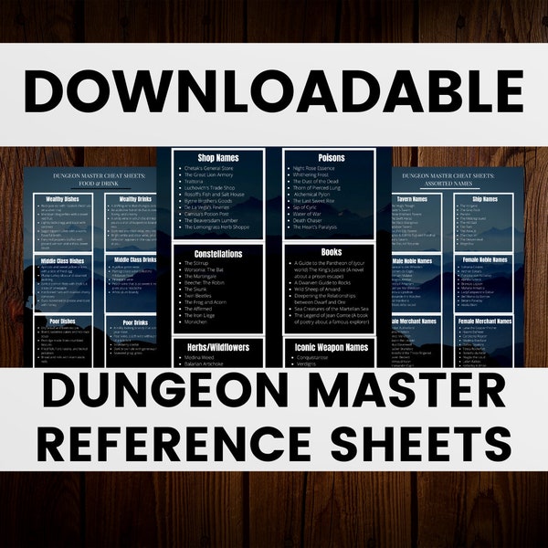 Dm Reference Sheet - Etsy