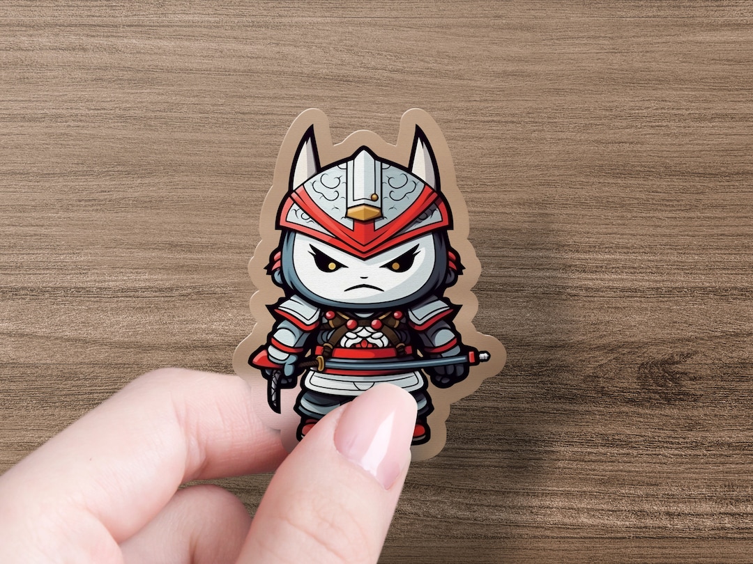 Chibi Ronin Sticker, Mini Samurai Warrior, Kiss-cut, Holographic ...