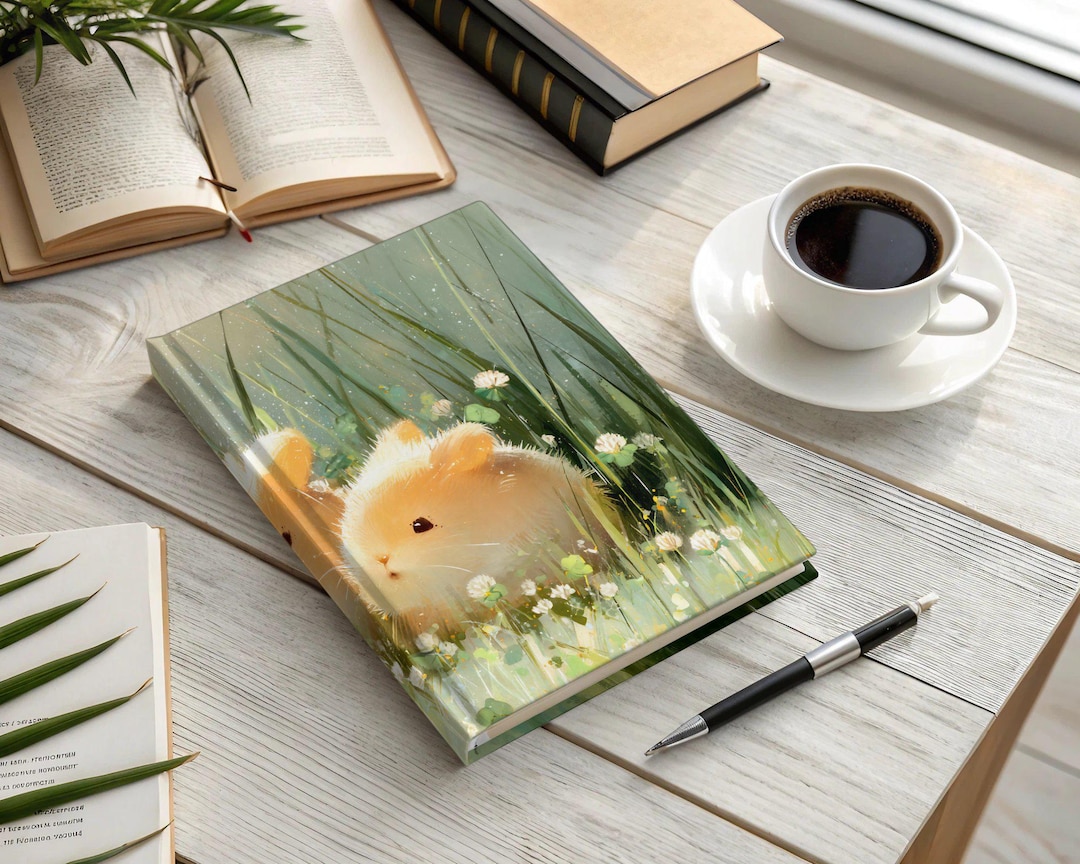 Cute Bunny Journal, Meadow Notebook, Cottontail Rabbit Stationery ...