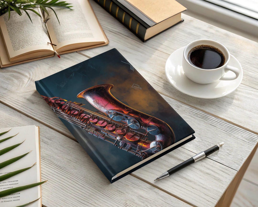 Saxophone Art Journals and Notebooks, Musician Gift, Music Lover ...