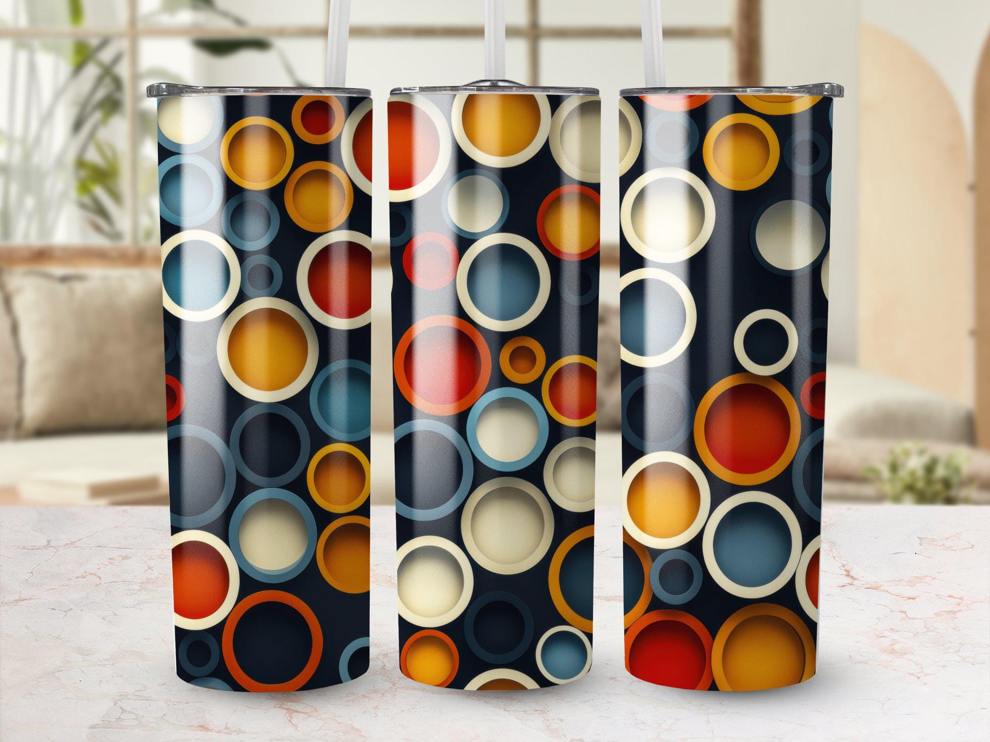 Retro Circle Pattern Digital Download, High Resolution, Instant ...