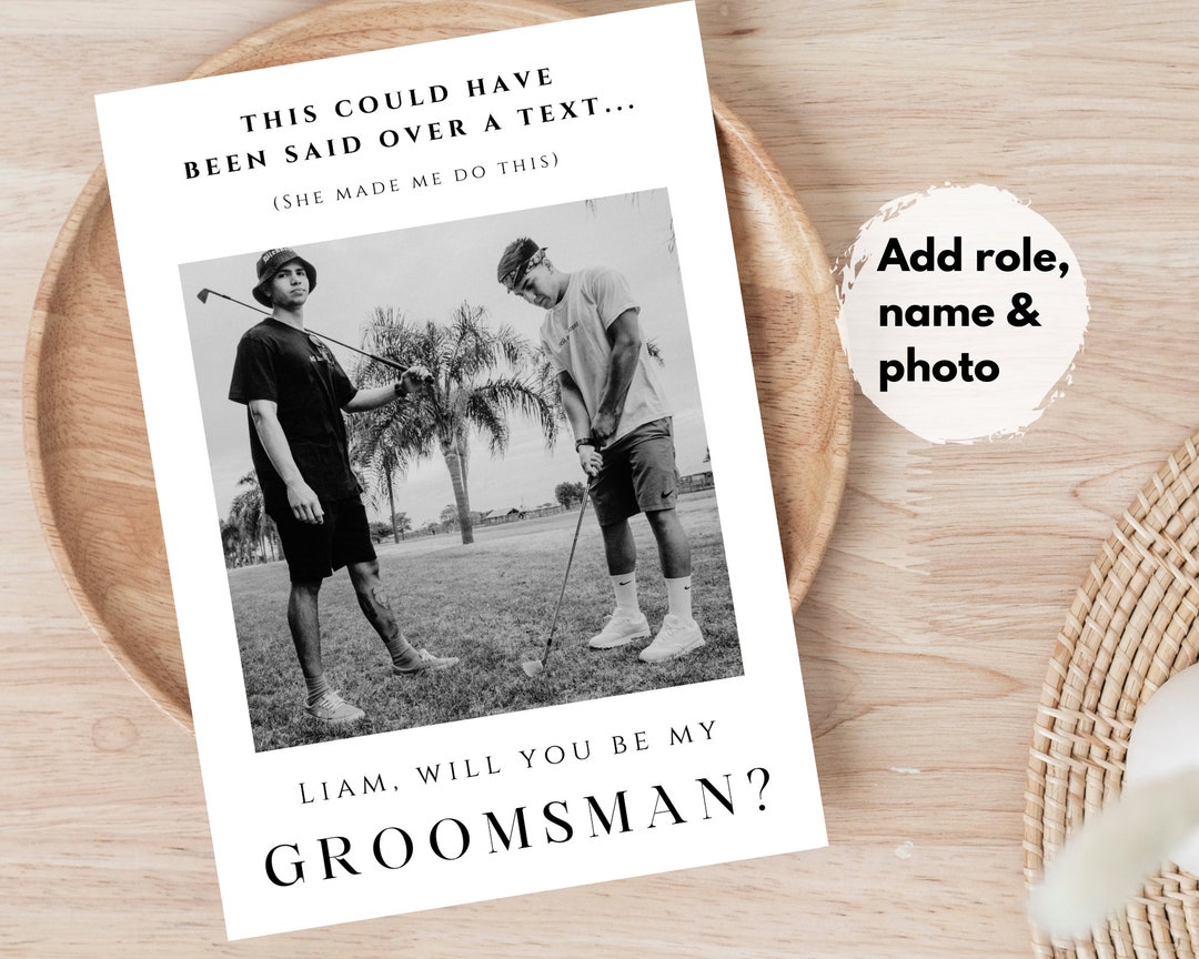 Photo Over A Text Groomsman Proposal Card, Best Man Proposal, Grooms ...