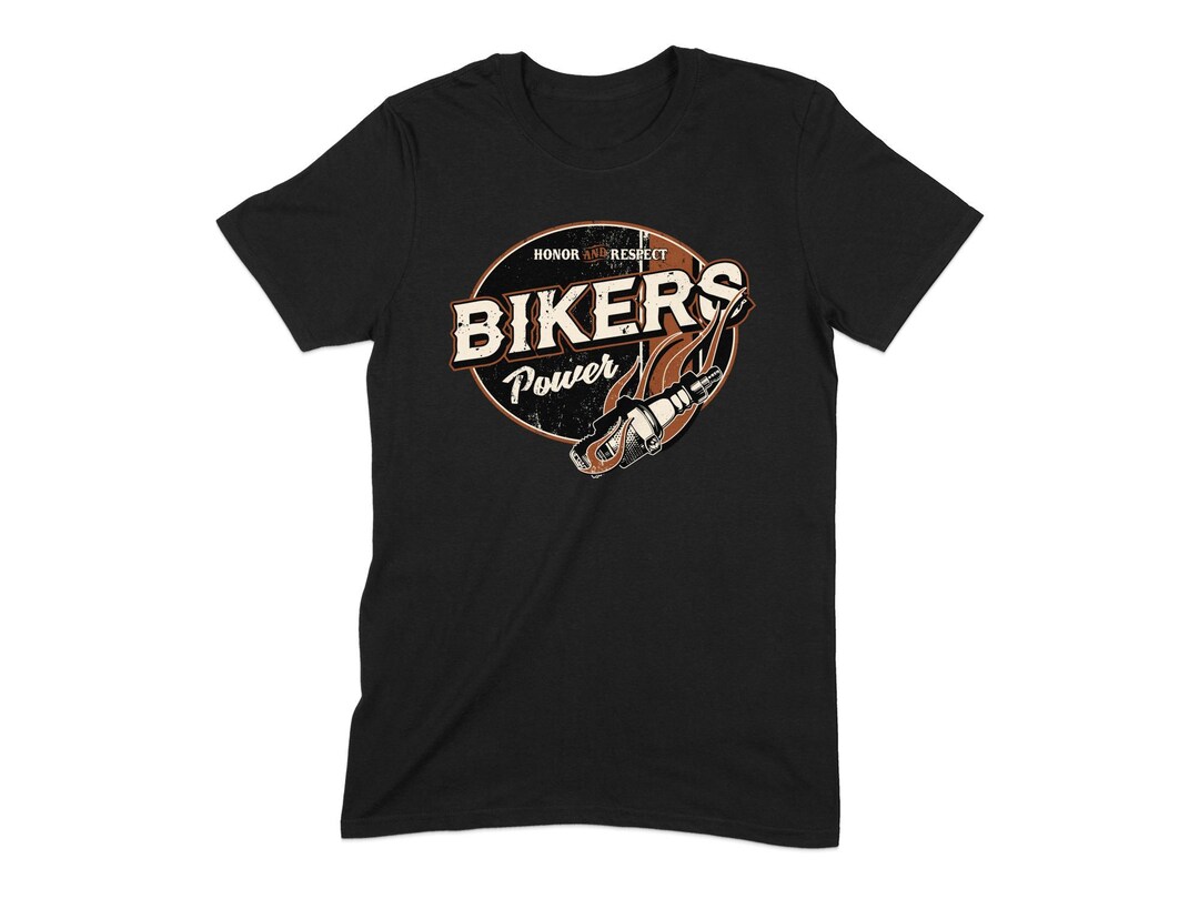 Bikers Power Honor and Respect T Shirt Cool Biker Motif Graphic Tee ...