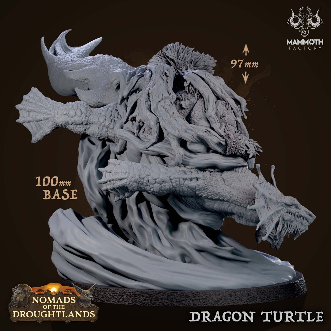 Dragon Turtle 3D Printed Miniature Mammoth Factory 32mm Table Top ...