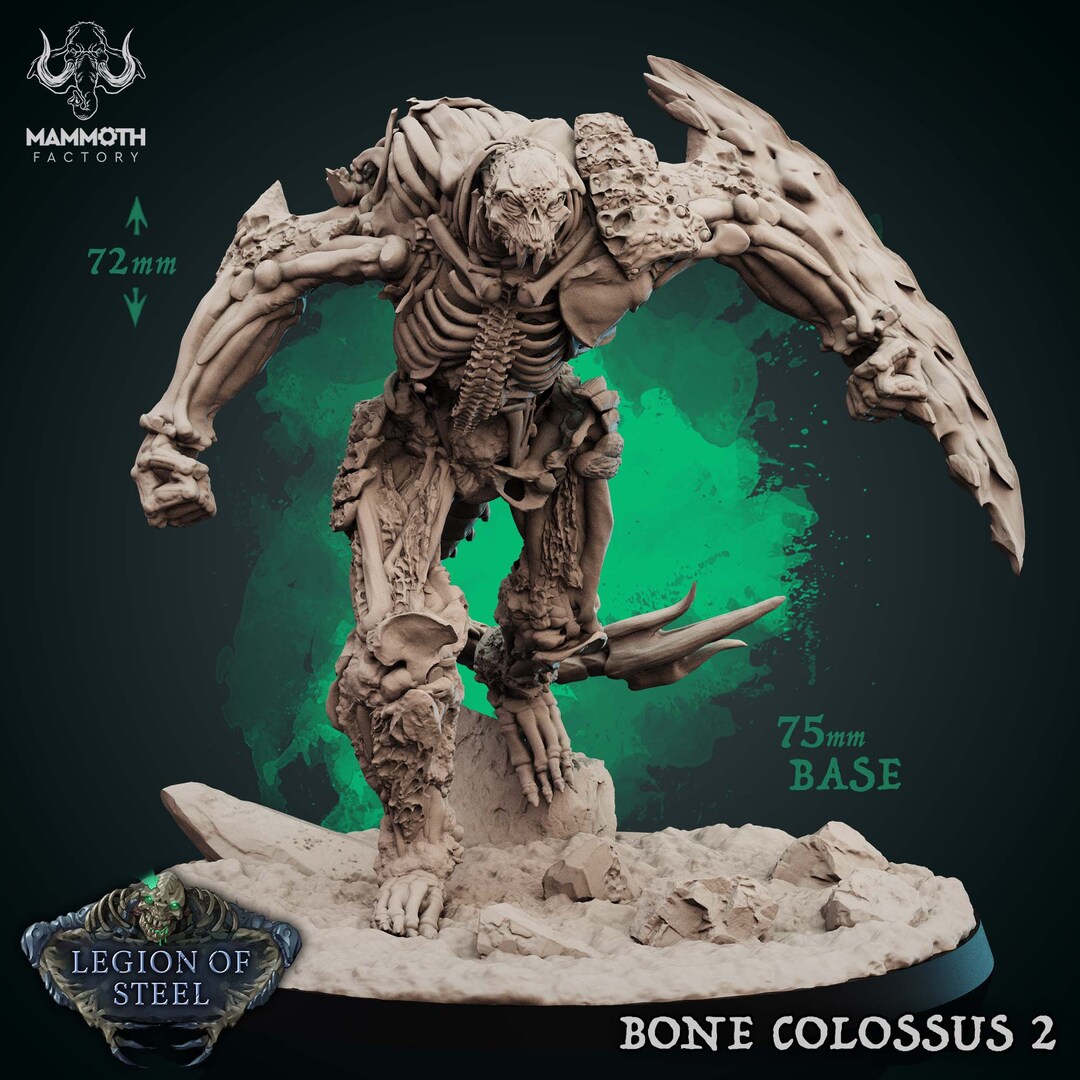 Bone Colossus B 3D Printed Miniature Mammoth Factory 32mm Table Top ...