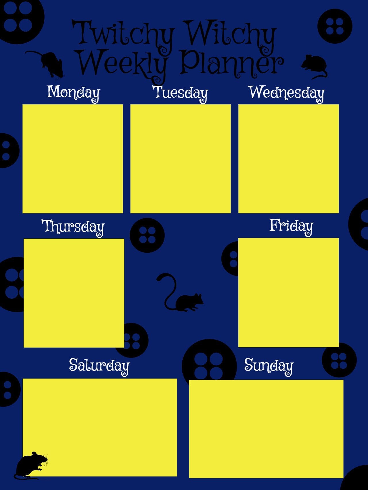 Weekly Planner Day Planner Spooky Gothic Digital Download - Etsy