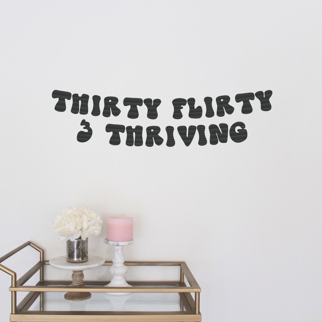 30th Birthday Banner, Thirty Flirty & Thriving, 30th Birthday Party ...