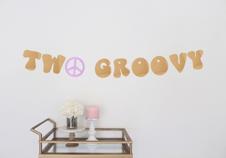 Birthday Banner Two Groovy Banner 2nd Birthday Retro Decor - Etsy