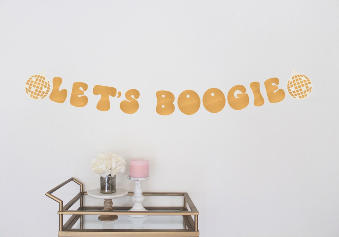 Party Banner Lets Boogie Banner Birthday Banner Retro - Etsy