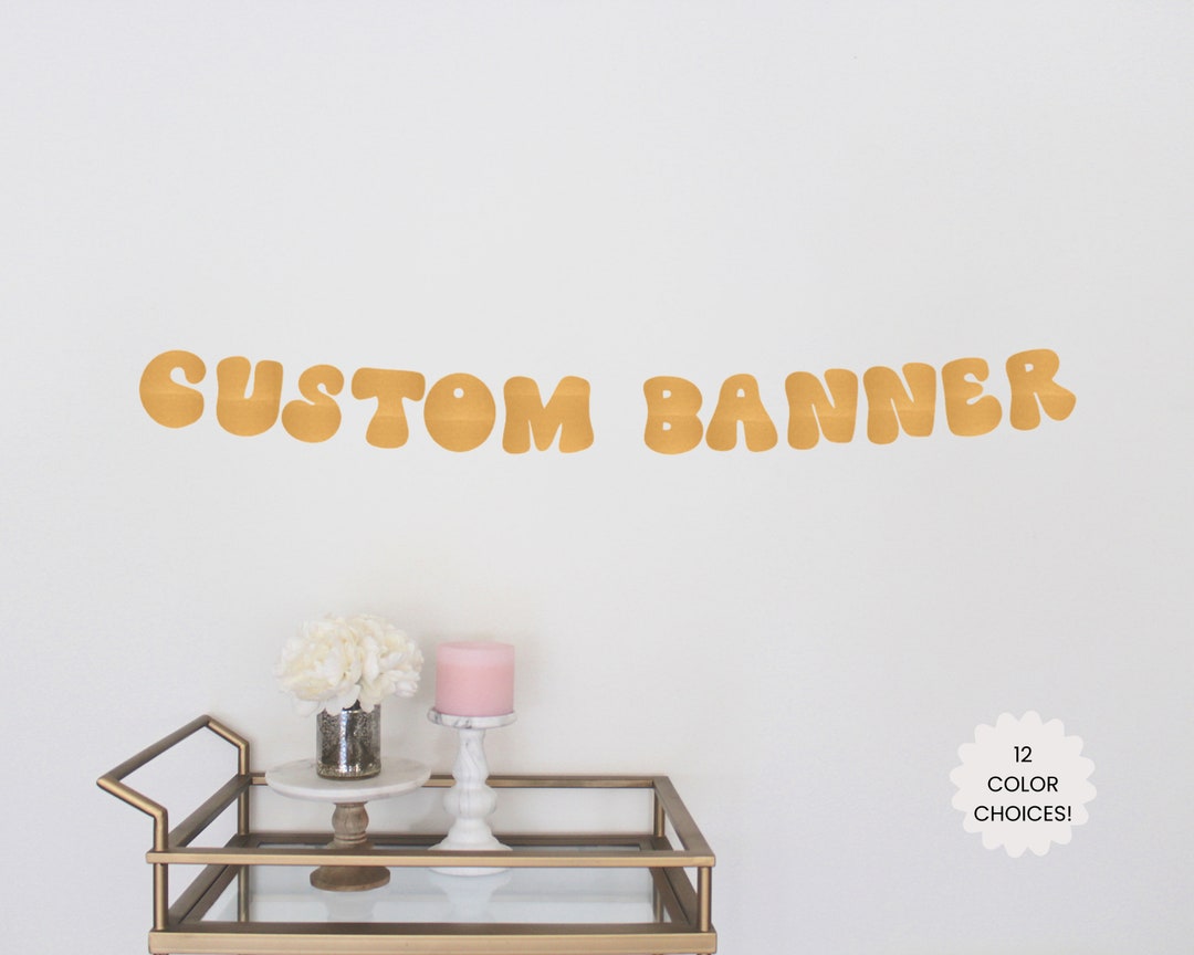 Retro Custom Banner, Personalized Sign, Party Decorations, Party ...