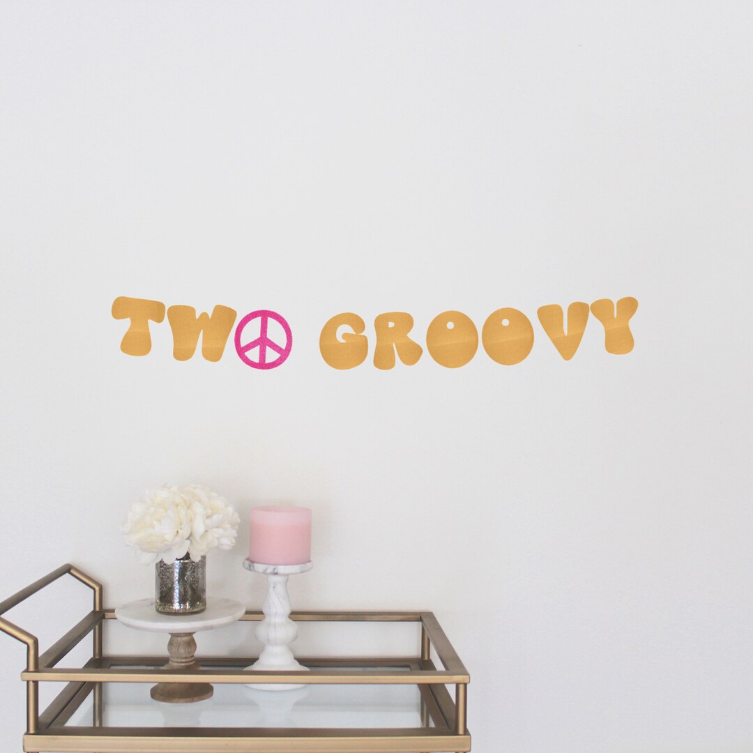 Birthday Banner, Two Groovy Banner, 2nd Birthday, Retro Decor, Smiley ...