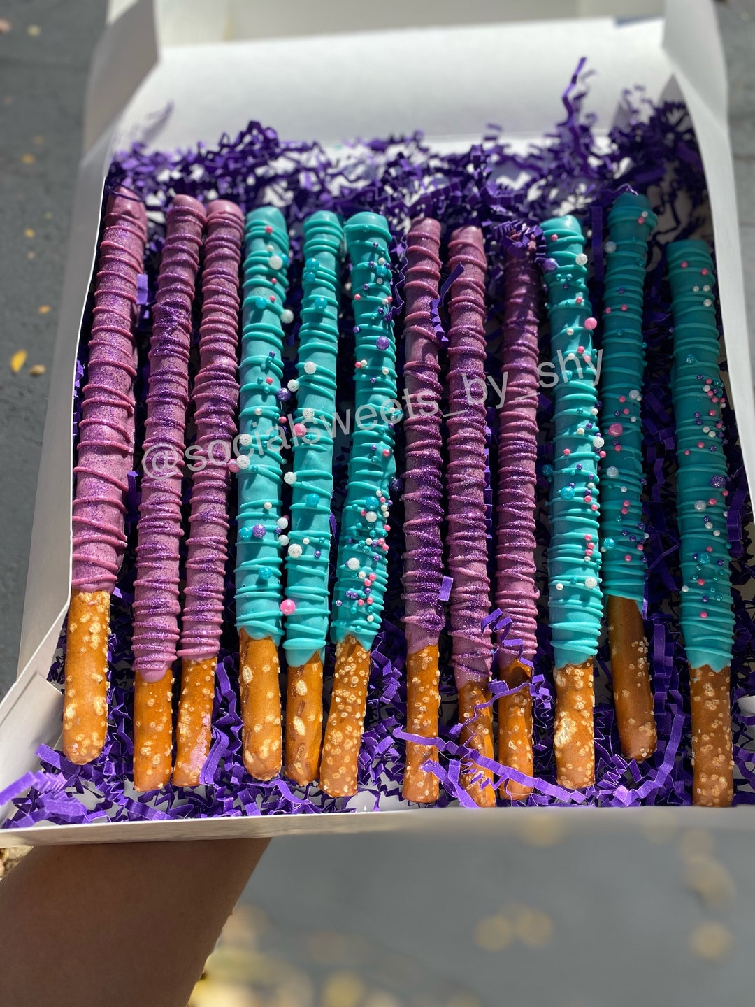 Chocolate Covered Pretzels and Rice Krispies Treat Box - Etsy