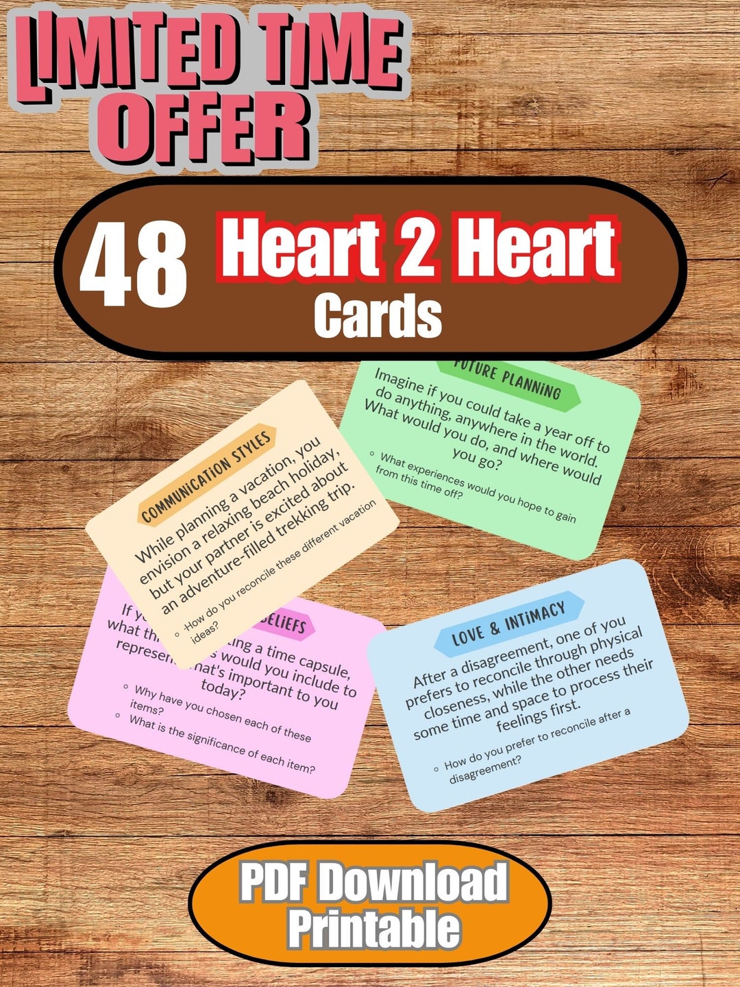 Heart-to-heart Cards for Couples Enhanced Communication & Relationship ...