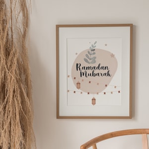 Ramadan, Mubarak, Wall Art, Islamic, Decor, Modern, Muslim Printable ...