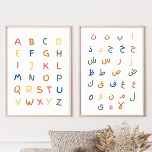Islamic Wall Art, Arabic, Alphabets, Letters, Printable, Muslim Decor ...