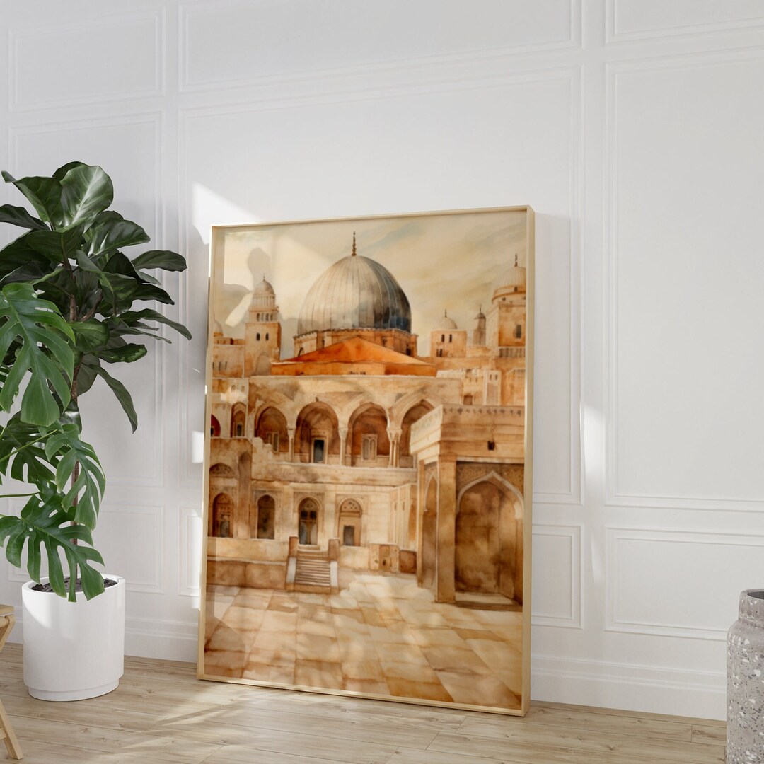 Mosque Poster Al-aqsa Old Architecture Minaret Pilgrim - Etsy