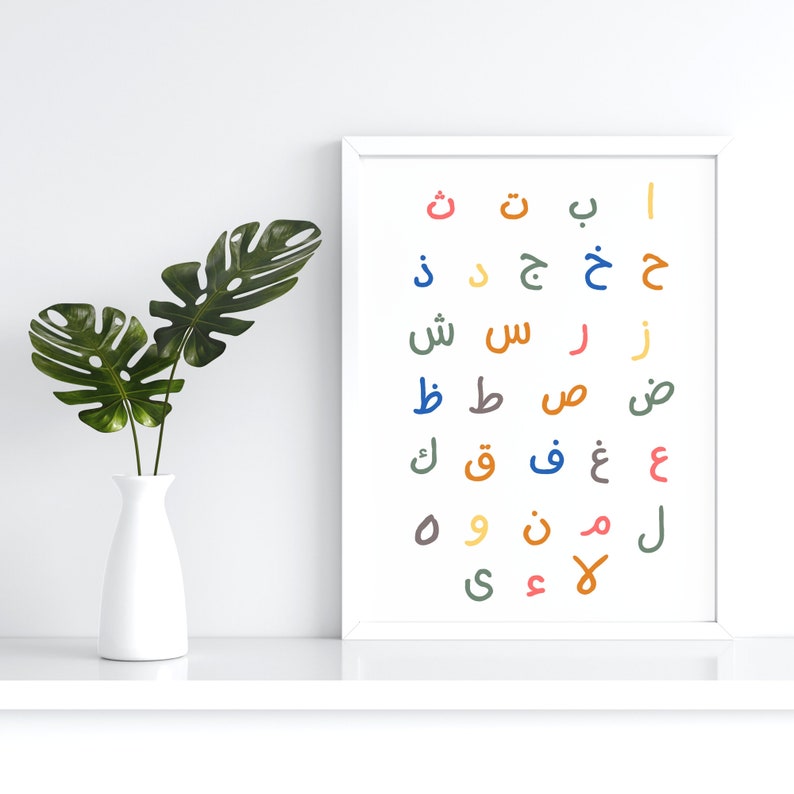 Islamic Wall Art, Arabic, Alphabets, Letters, Printable, Muslim Decor ...