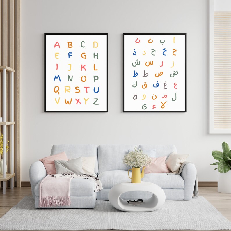 Islamic Wall Art, Arabic, Alphabets, Letters, Printable, Muslim Decor ...