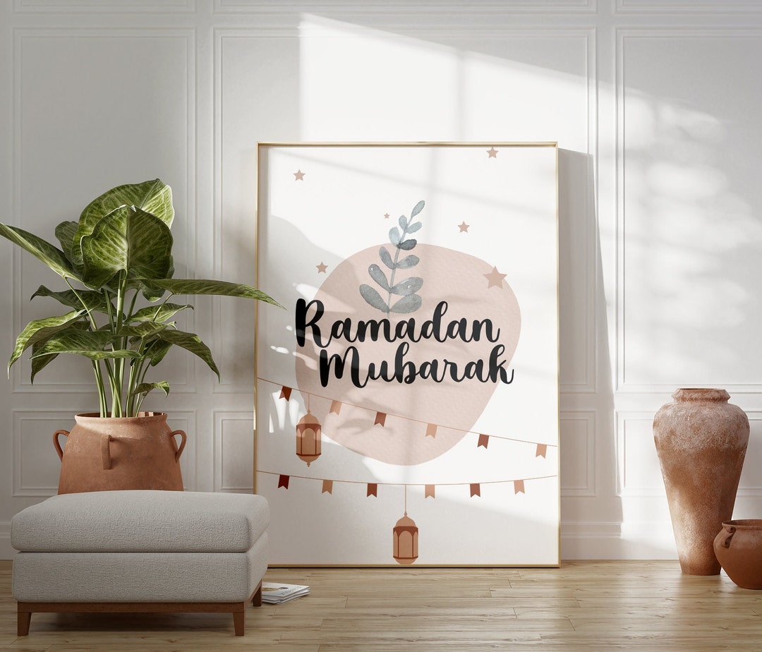 Ramadan, Mubarak, Wall Art, Islamic, Decor, Modern, Muslim Printable ...