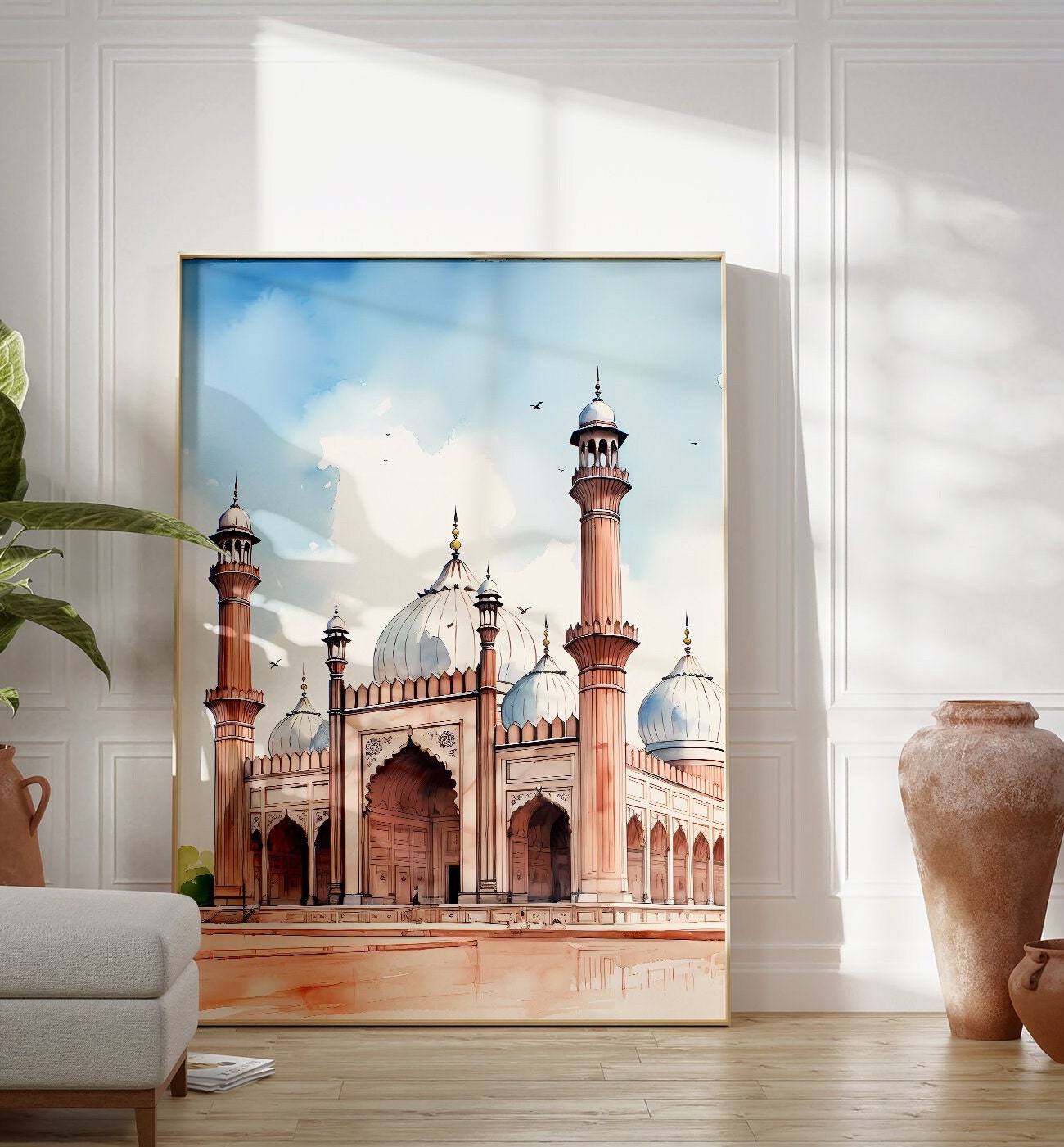 Badshahi Mosque Poster, Pakistani Architecture, Old Mosque, Pakistan ...