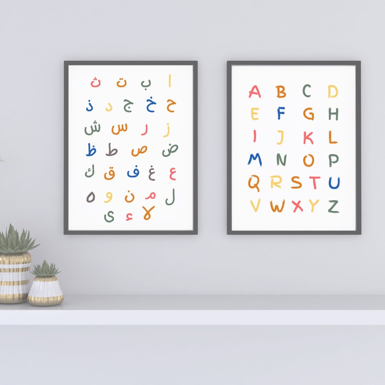 Islamic Wall Art, Arabic, Alphabets, Letters, Printable, Muslim Decor ...