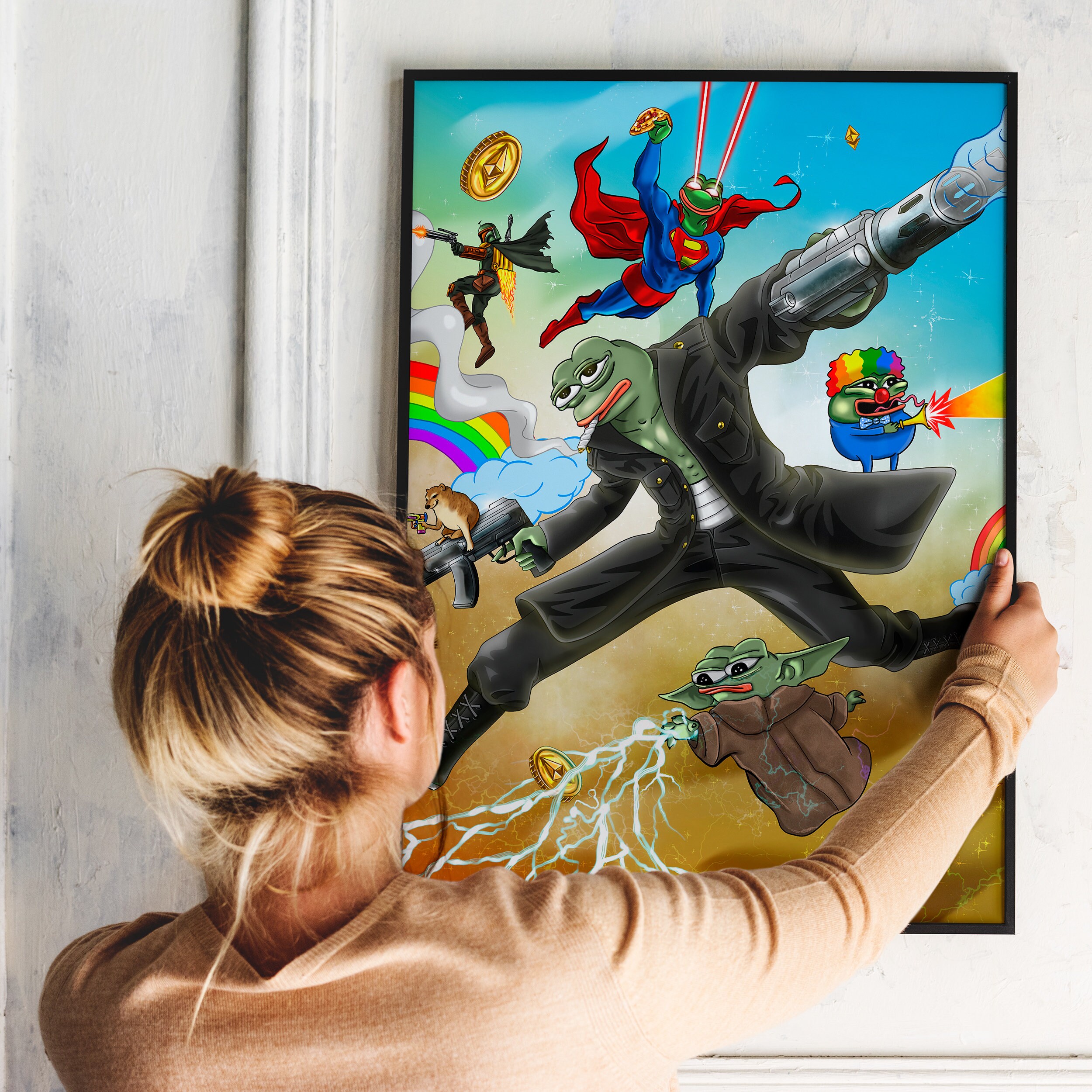Pepe Superhero Poster | The Frog Meme Wall Art sold by Tring Tee | SKU ...