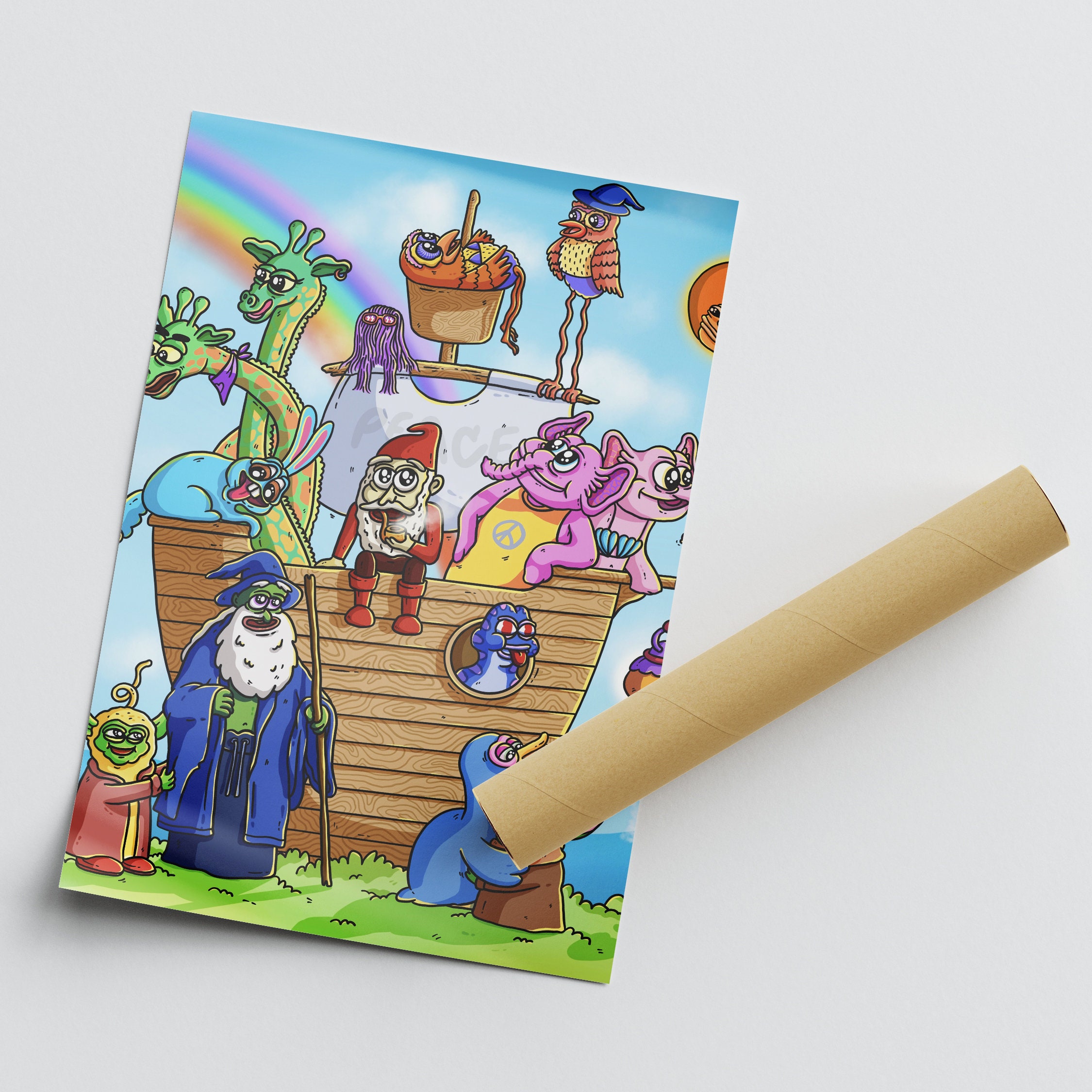 Pepe And The Ark Poster | The Frog Meme Wall Art sold by Tring Tee ...