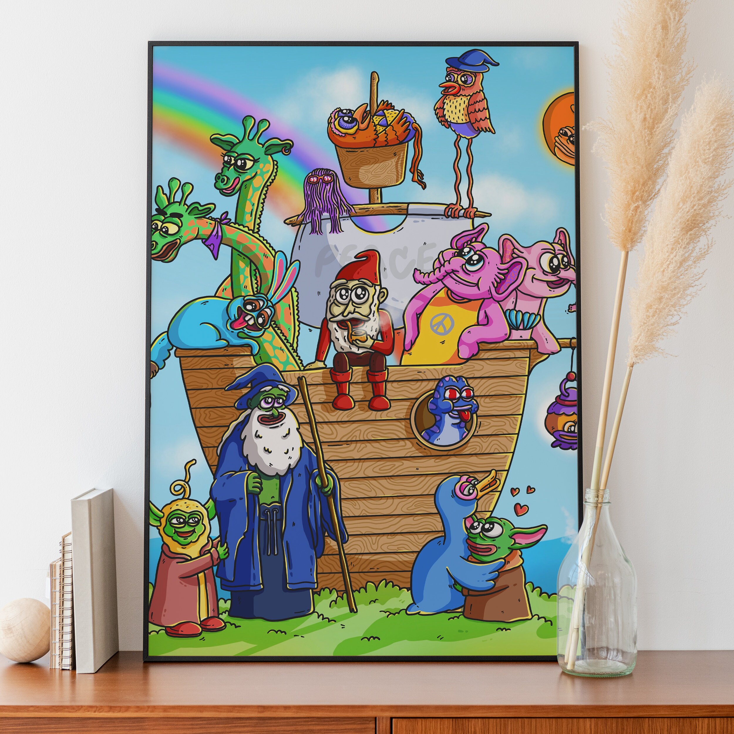 Pepe And The Ark Poster | The Frog Meme Wall Art sold by Tring Tee ...