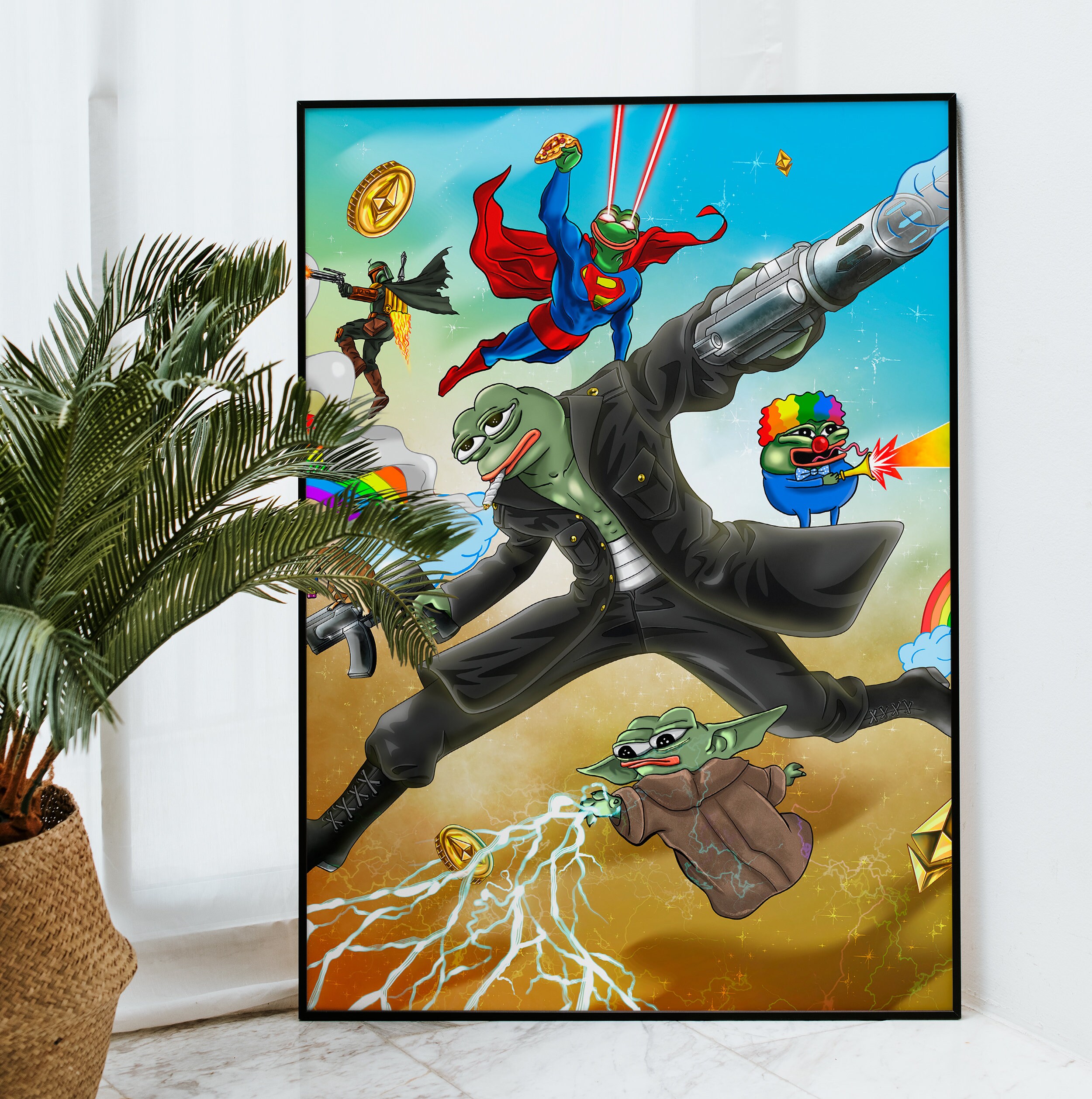 Pepe Superhero Poster | The Frog Meme Wall Art sold by Tring Tee | SKU ...