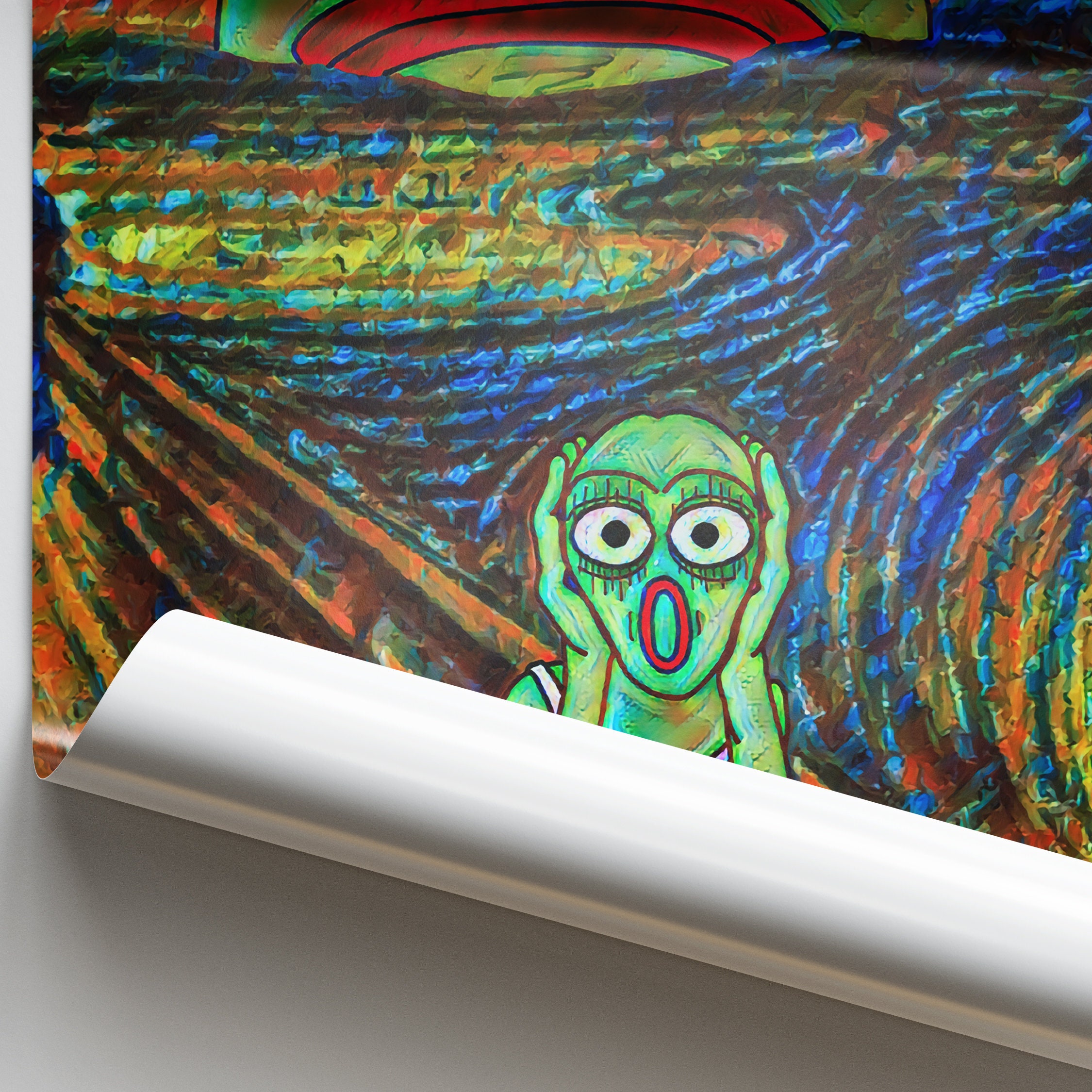 Pepe The Scream Painting Poster | The Frog Meme Wall Art sold by ...
