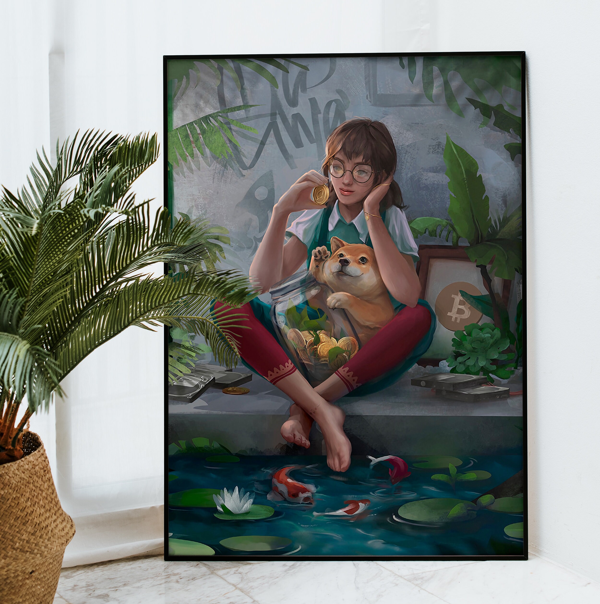 Doge Girl Meme Poster | Funny Print Wall Art | Home Decor sold by ...