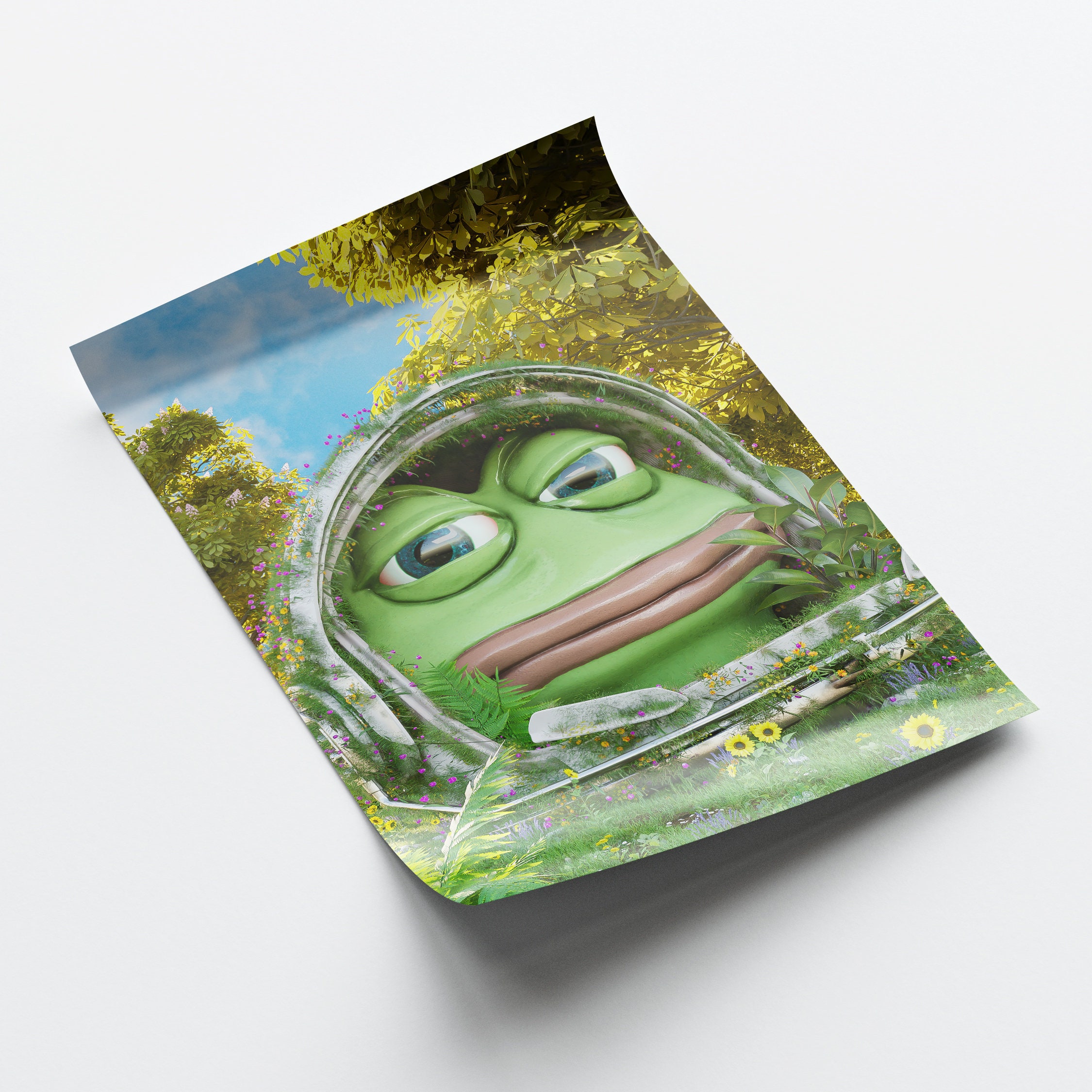 Pepe Last Island Poster | The Frog Meme Wall Art