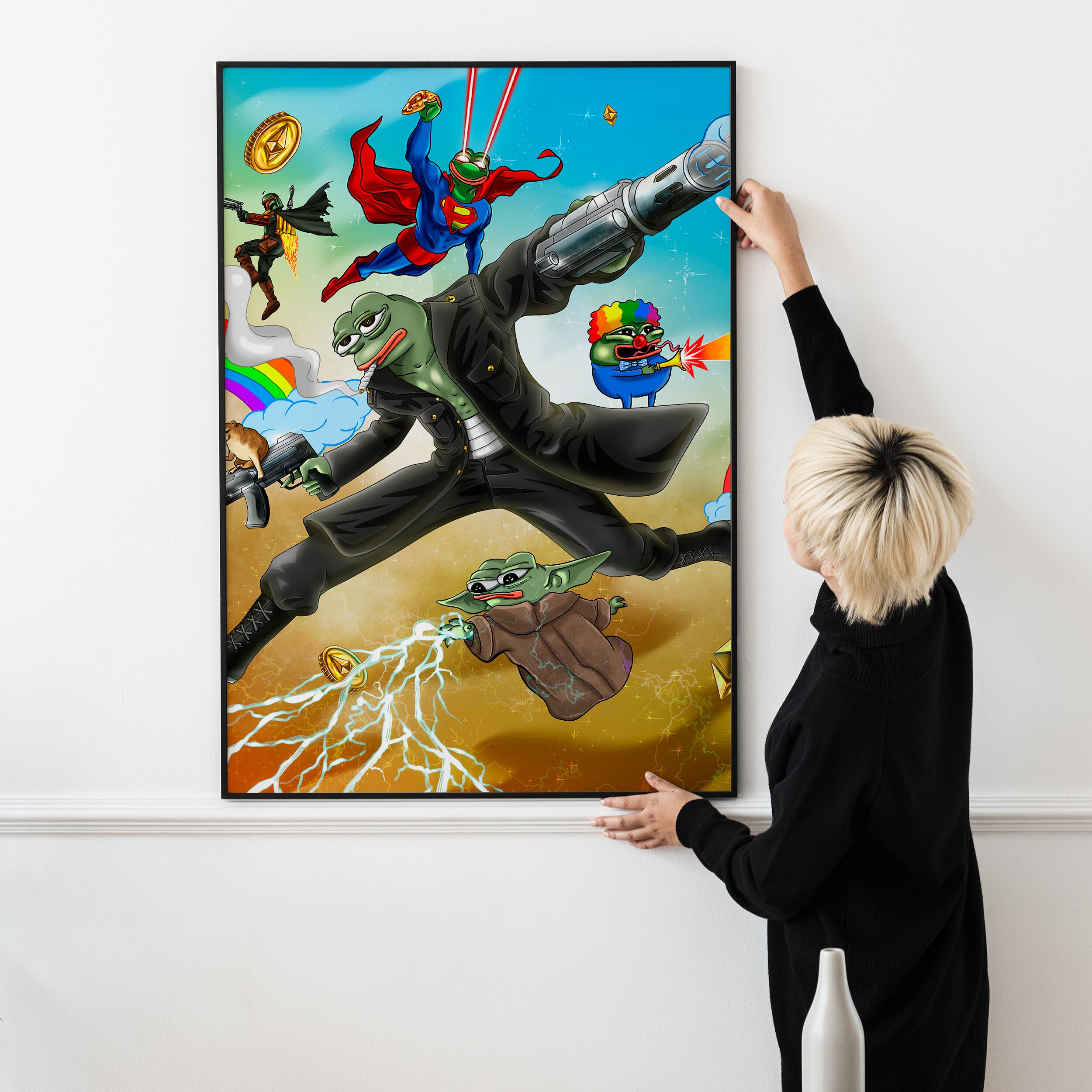 Pepe Superhero Poster | The Frog Meme Wall Art sold by Tring Tee | SKU ...