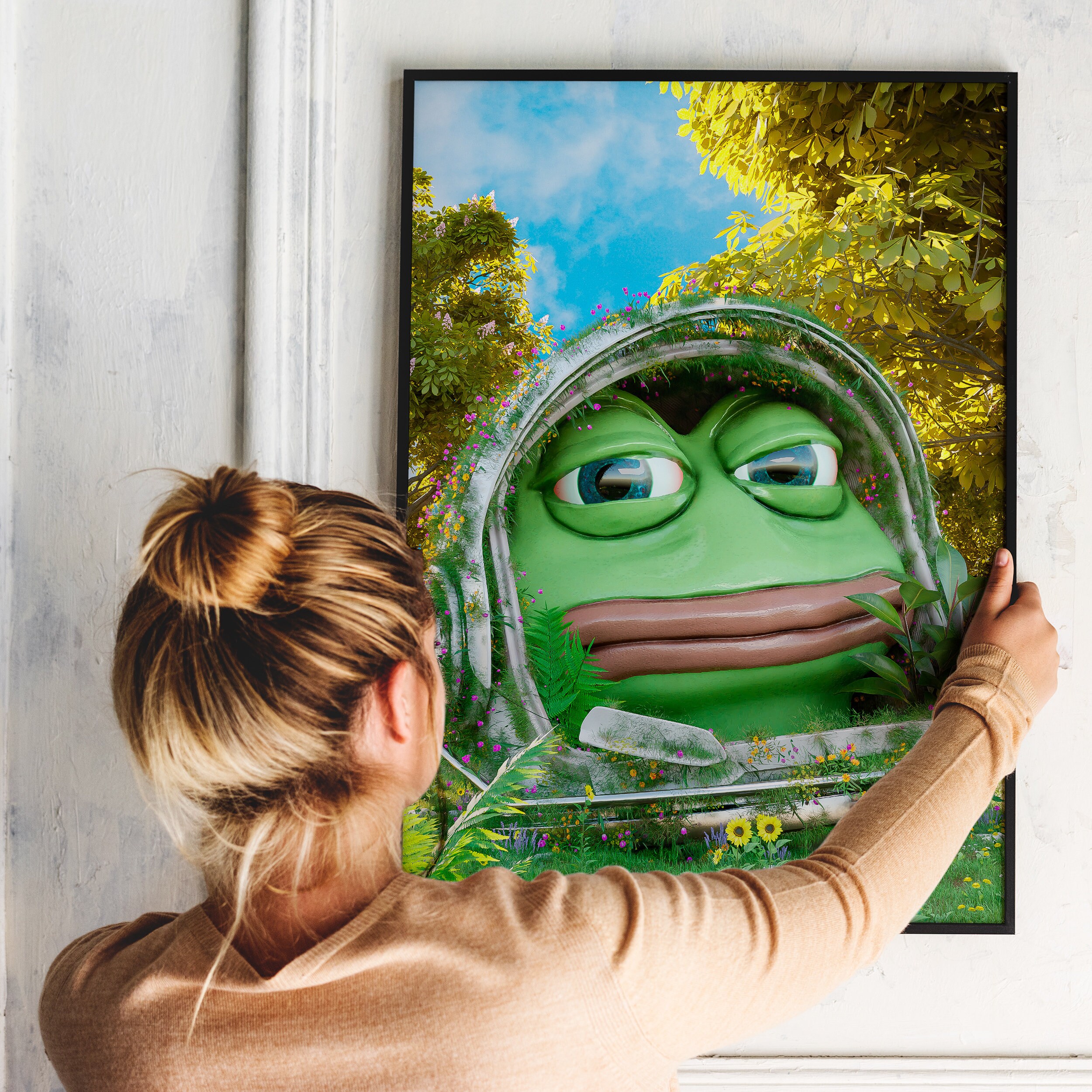 Pepe Last Island Poster | The Frog Meme Wall Art