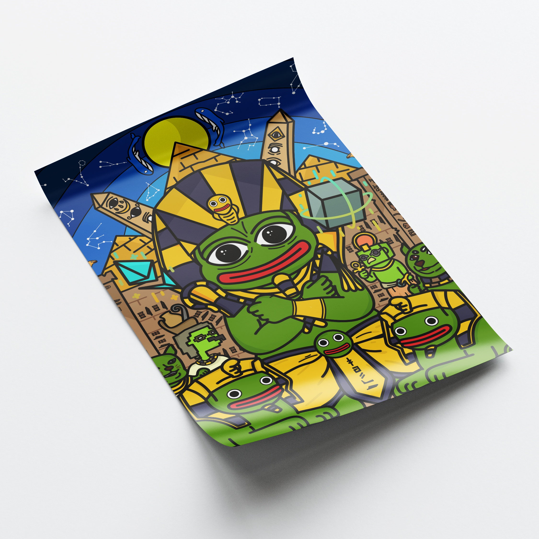 Pepe Pharaoh Poster | The Frog Meme Wall Art sold by Tring Tee | SKU ...