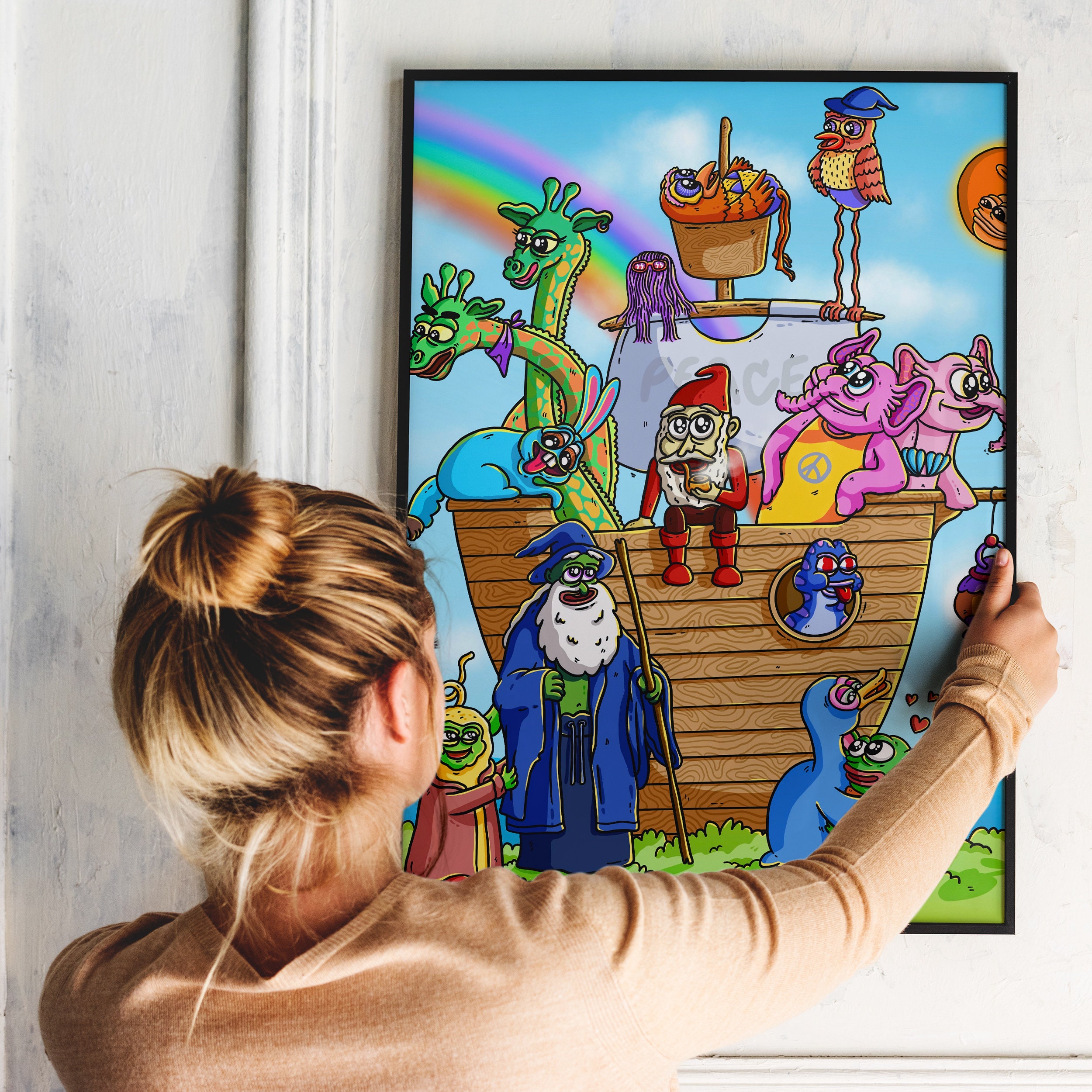 Pepe And The Ark Poster | The Frog Meme Wall Art sold by Tring Tee ...