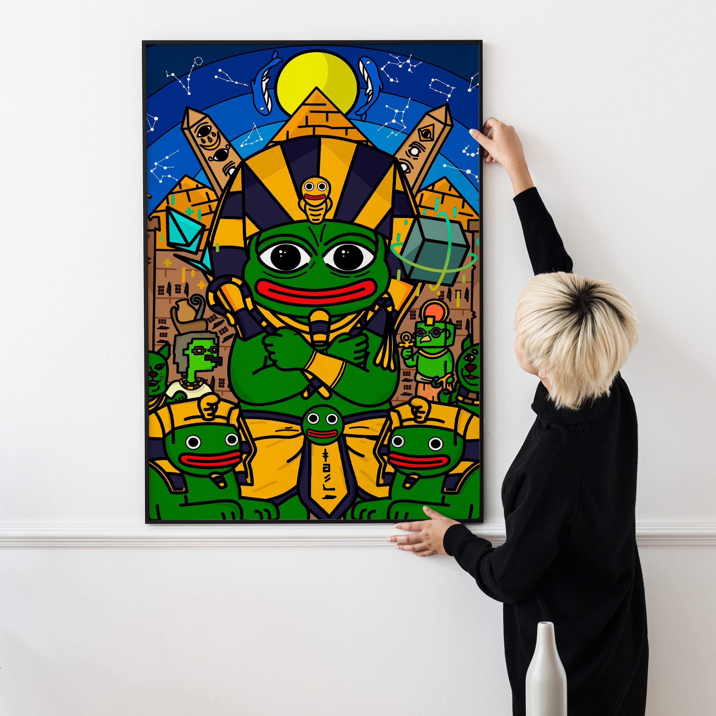 Pepe Pharaoh Poster | The Frog Meme Wall Art sold by Tring Tee | SKU ...