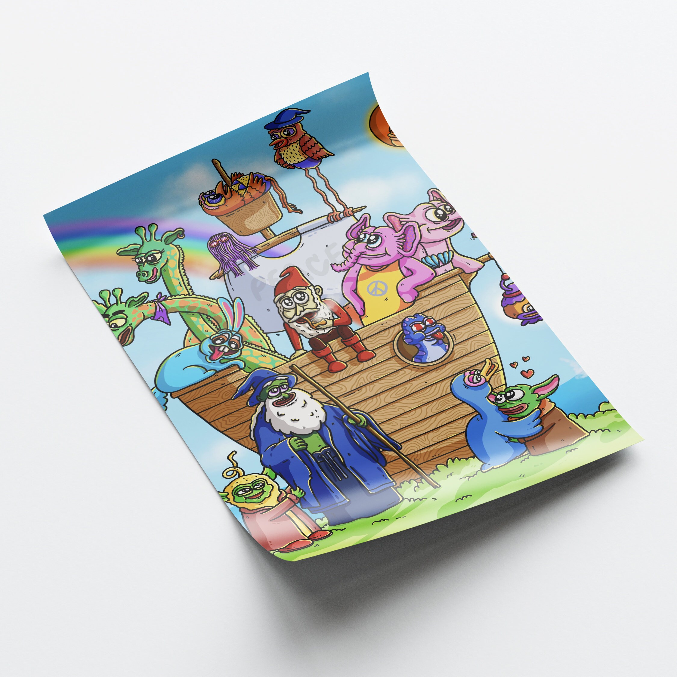 Pepe And The Ark Poster | The Frog Meme Wall Art sold by Tring Tee ...