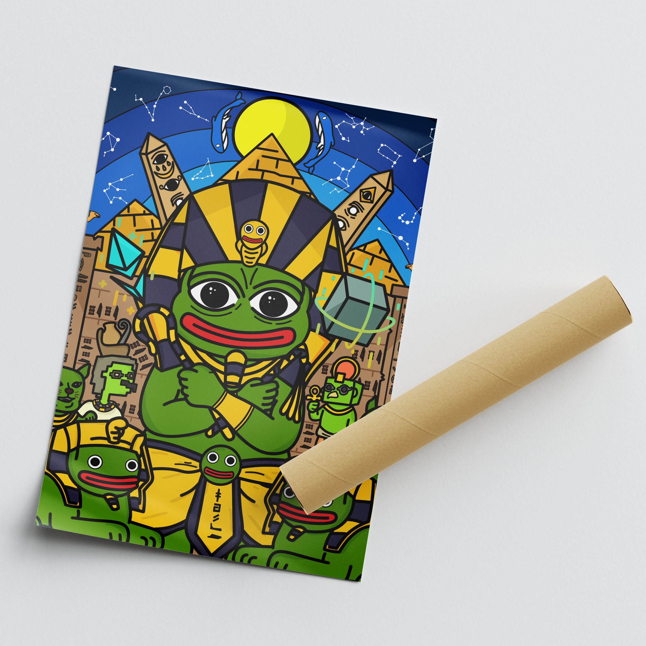 Pepe Pharaoh Poster | The Frog Meme Wall Art sold by Tring Tee | SKU ...