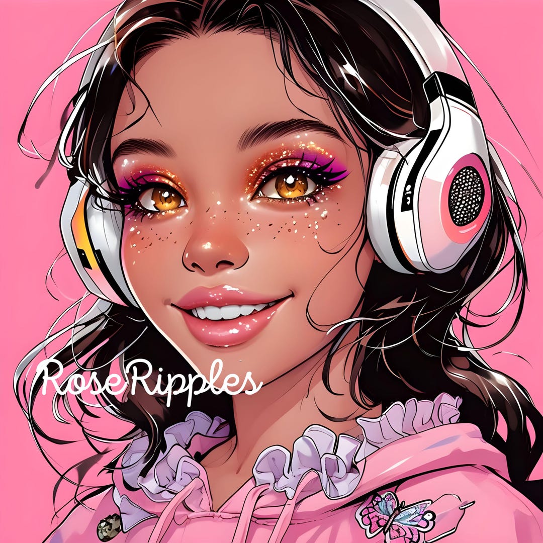 Streamer Art,pink Profile Pics & Emotes No Commission Needed Social ...