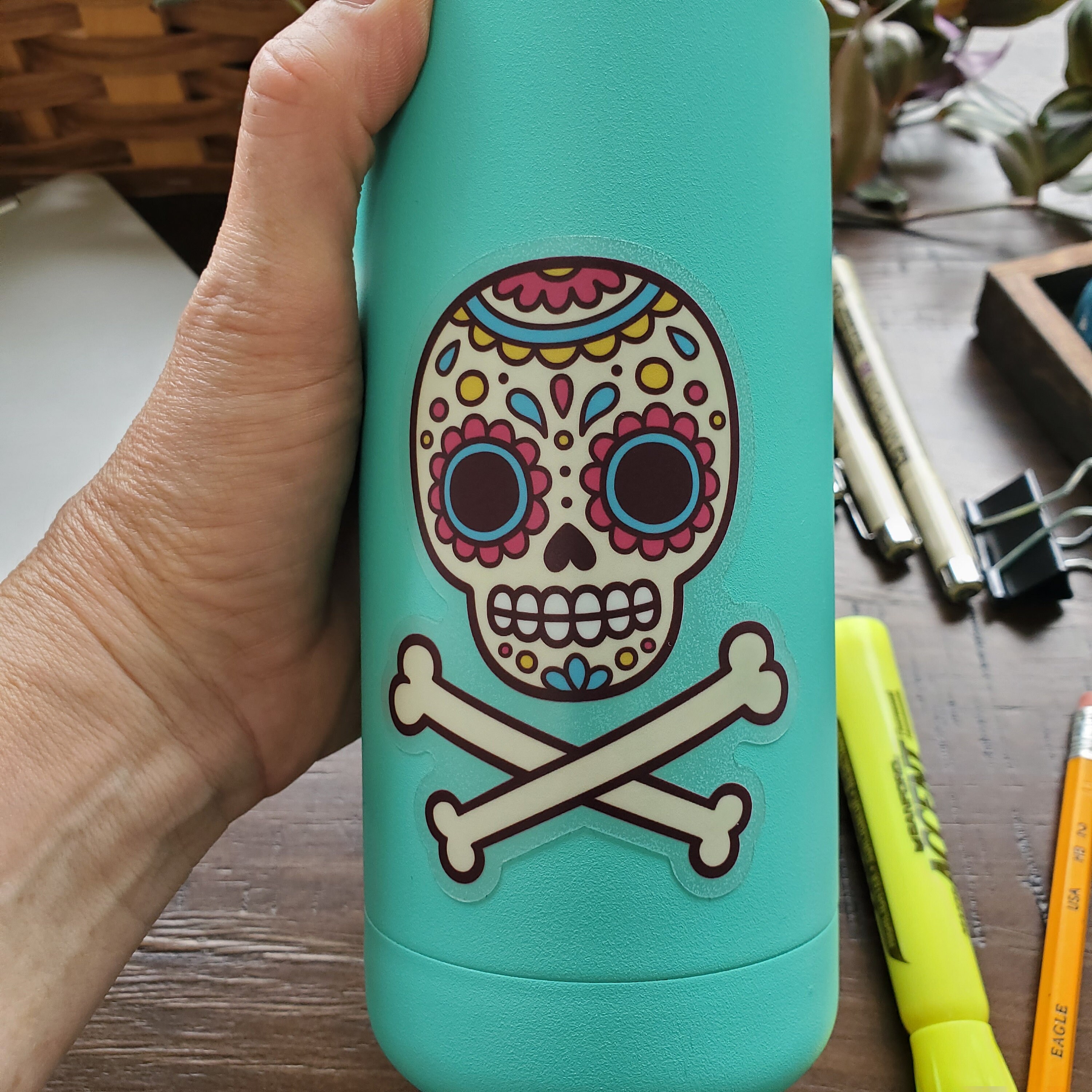 Cute Sugar Skull and Crossbones Sticker, 3.5 X 2.75 Inch - Etsy