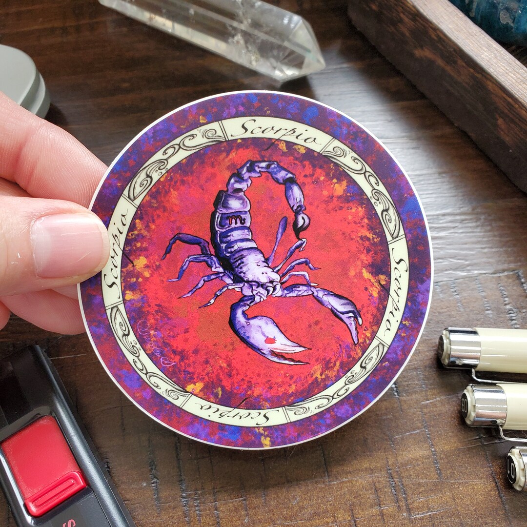 Scorpio Zodiac Sticker, 3 Inches Round - Etsy