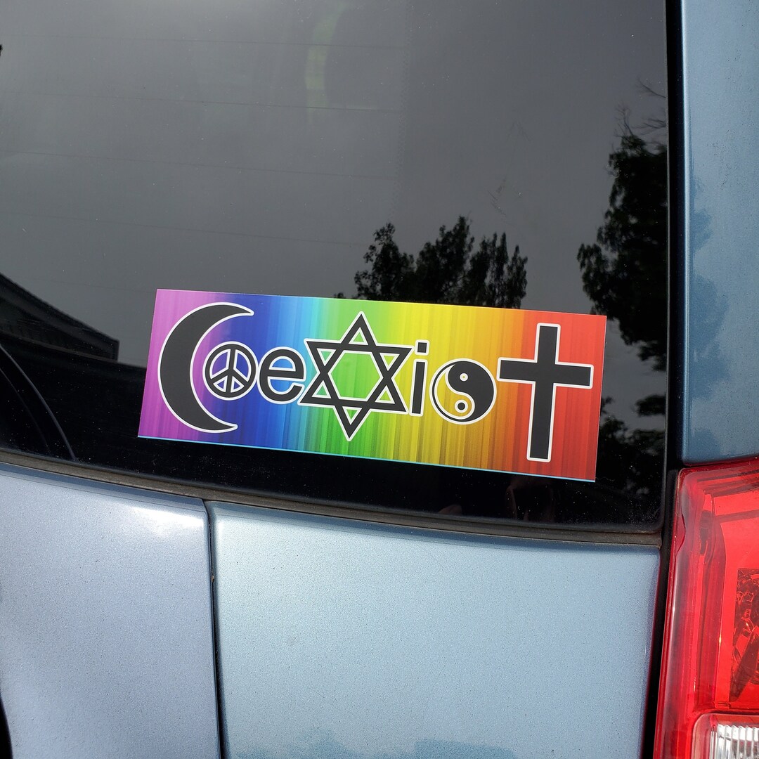 Coexist Rainbow Bumper Sticker, Religious Tolerance and Acceptance ...