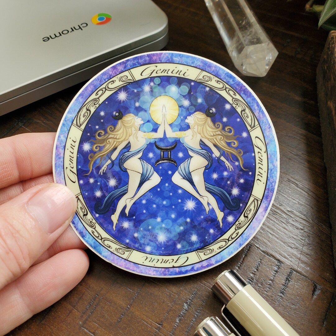 Gemini Zodiac Sticker, Gemini Astrological Symbol, Star Sign Sticker ...
