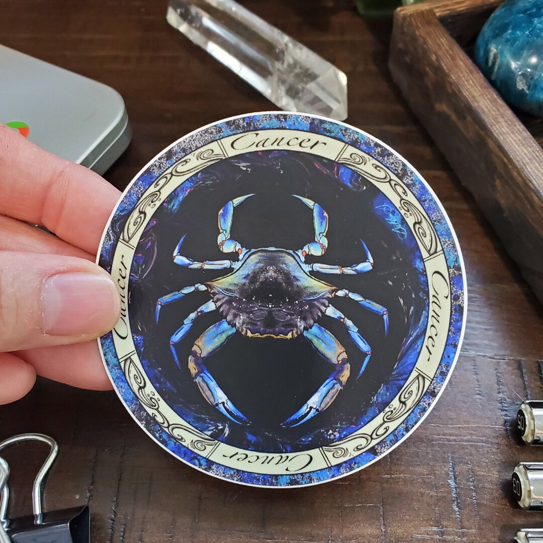 Cancer Zodiac Sticker, 3 Inches Round - Etsy