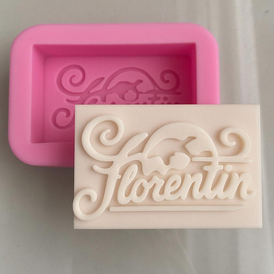 Custom Soap Mold Your Logo or Text or Name 3 in X 2 in Personalized ...