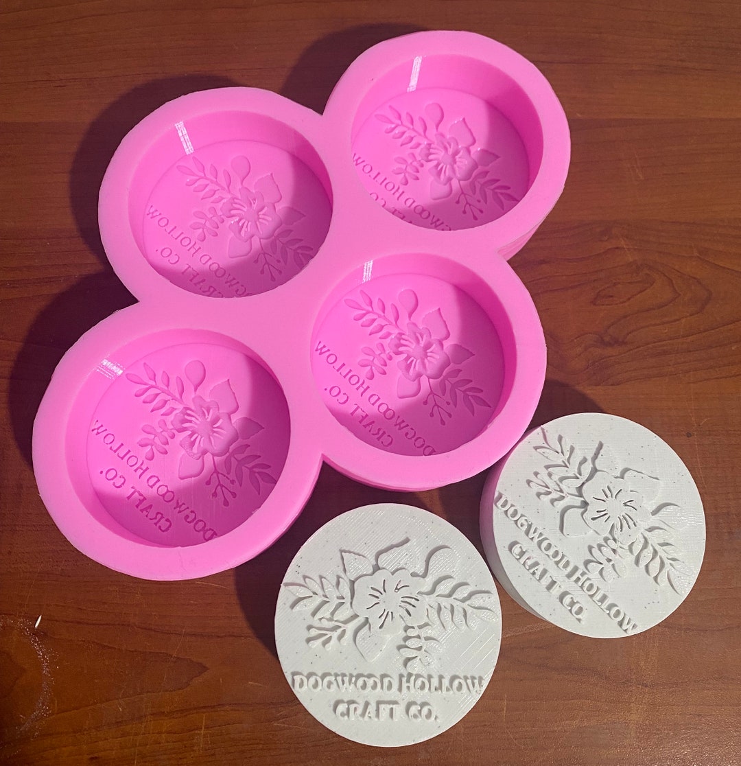 3'' Custom Soap Mold Your Logo or Text (3'' Round Soap Mold) Personalized Custom Silicone Soap ...
